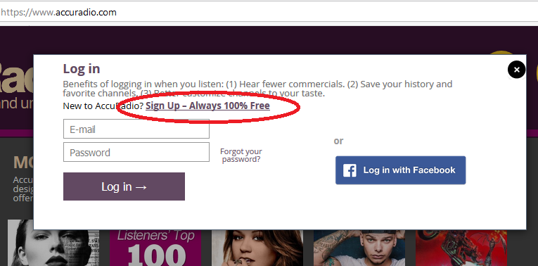 How to create an account – AccuRadio Support